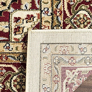 SAFAVIEH Lyndhurst Collection 8' Square Ivory/Red LNH330A Traditional Oriental Non-Shedding Living Room Bedroom Dining Home Office Area Rug