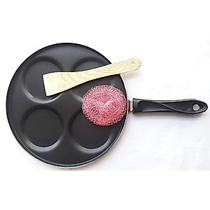 Sahishnu Online & Marketing Nonstick Uttapa Tawa, Uttapa Pan, Non-Stick 4 Cavity Mini Uthapam Tawa with Handle, Pancake Tawa