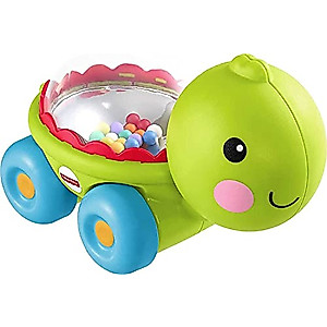 Fisher-Price Baby Crawling Toy Poppity Pop Turtle Push-Along Vehicle With Ball Popping Sounds For Ages 6+ Months