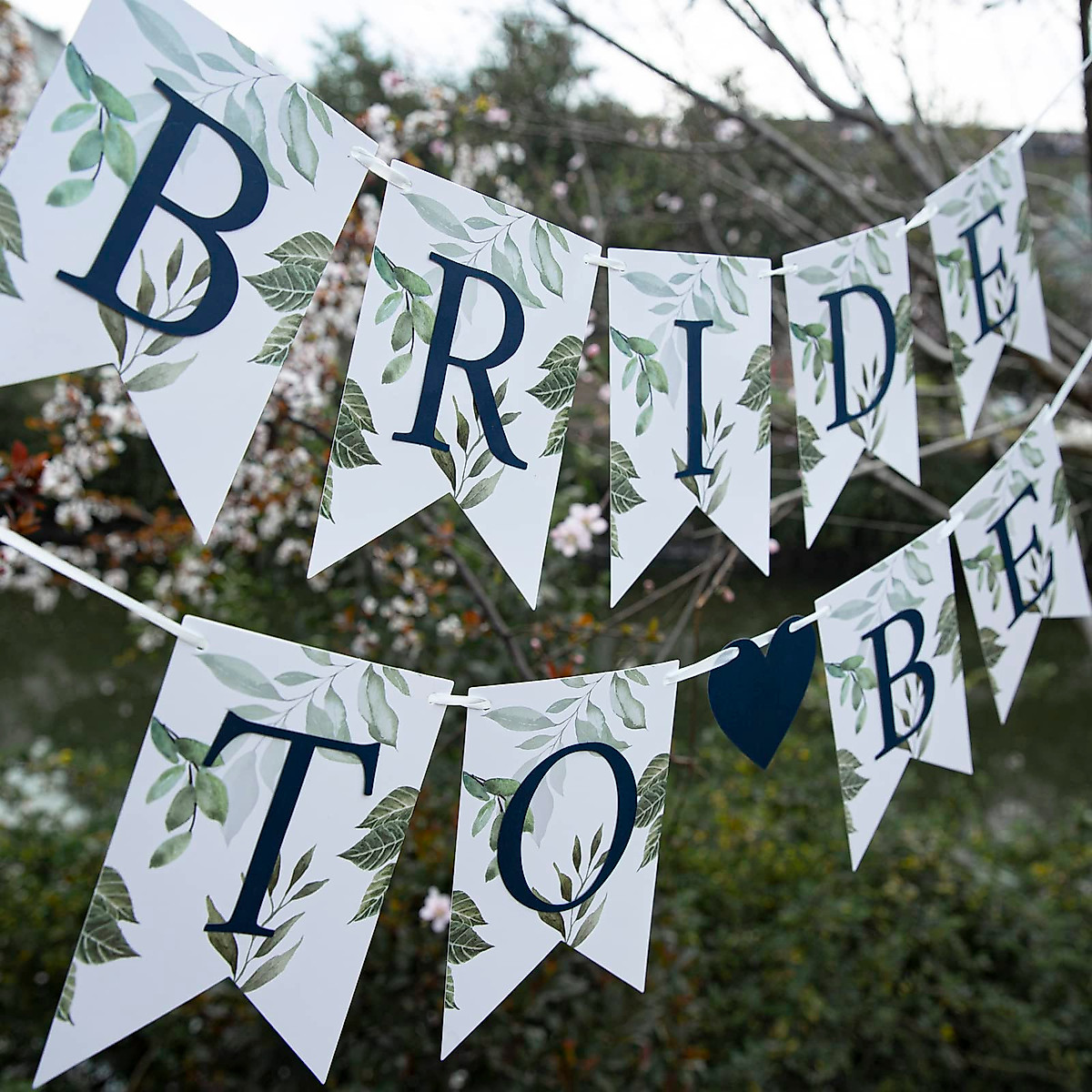 Botanical Themed Bride-To-Be Banner, Greenery Bridal Shower Decorations, Boho Bridal Shower Banner, Green Foliage Engagement Banner, Bridal Shower Party Supplies