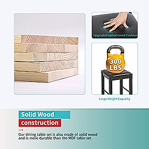 Dining Table Set 3 Pcs Dining Set Bar Dining Table and Chairs Set with 2 Faux Leather Bar stools Bar Kitchen Counter with Bar Chairs Kitchen Living Room Party Room for Small Spaces, Brown