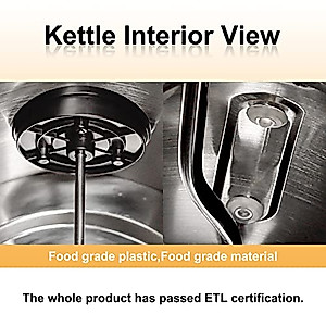 1.7L Electric Kettle Water Boiler with Thermometer for Boiling Water, 1500W Hot Water Heater with Temperature Gauge and Auto Shut Off, Boil Dry Protection, White