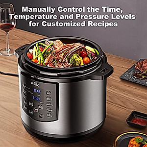 Willz 6-in-1 Multi-Use Programmable Pressure Cooker, Slow Cooker, Rice Cooker, Steamer, Sauté, & Food Warmer, 6 Qt, Stainless Steel