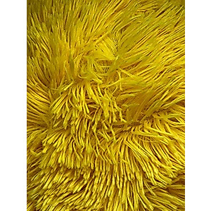 EliteHomeProducts EHP 2 Piece Soft Faux Fur Throw Pillow, 12" Diameter Decorative Pillow (12" Diameter, Yellow)