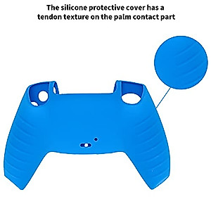 Controller Grip Cover, Removeable Silicone Sleeve Comfort for PS5(Blue)