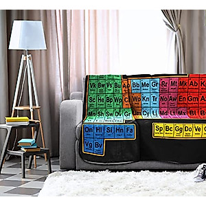 Marvel Periodic Table Blanket - Measures 62 x 90 inches - Fade Resistant Super Soft Fleece Bedding (Official Marvel Product)