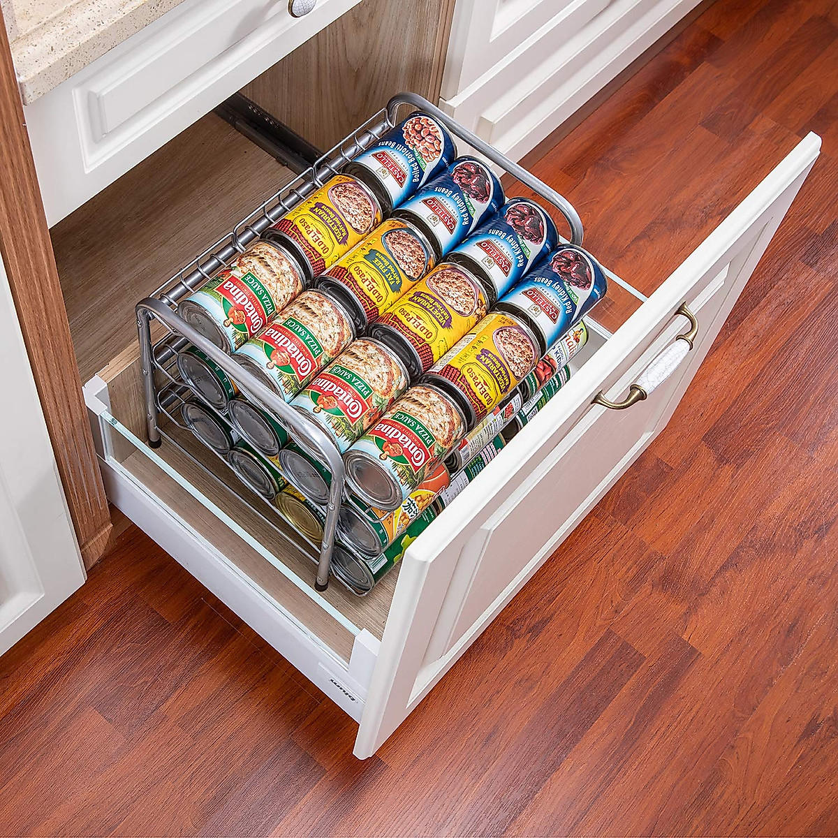 Rice rat Can Organizer for Pantry, Can Rack Can Storage Dispenser for Canned Food (3 tiers)