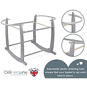 Clair de Lune Deluxe Grey Moses Basket Rocking Stand