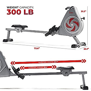 Sunny Health & Fitness Dynamic Air Rowing Machine with Exclusive SunnyFit App Enhanced Bluetooth Connectivity – SF-RW520007