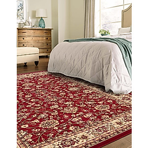 Rugs.com Yasmin Collection Rug – 6' x 9' Burgundy Medium Rug Perfect for Bedrooms, Dining Rooms, Living Rooms