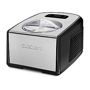 Cuisinart ICE-100 1.5-Quart Ice Cream and Gelato Maker, Fully Automatic with a Commercial Quality Compressor and 2-Paddles, 10-Minute Keep Cool Feature, Black and Stainless Steel