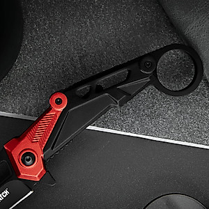 Dispatch Folding Pocket Knife with Stainless Steel Blackened Blade, Two-color Aluminum Handle, Liner Lock for Survival, Hunting, Tactical, Outdoor Camping EDC Tool