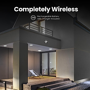 Feit Electric CAM/WM/WiFi/BAT 1080p HD Outdoor Battery Powered WiFi Smart Home Security Camera with Night Vision, 2-Way Audio, White