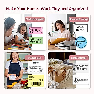 Memoqueen Label Maker Machine with Tape, M110 Barcode Label Printer - Portable Bluetooth Thermal Labeler for Address Jewelry Retail Barcode Small Business Home Office Compatible Phones &PC Pink