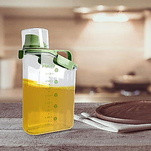 Saim Cereal Storage Containers, 2.8L Rice Dispenser with Measuring Cup, Dry Food Container Airtight Rice Holder for Flour, Sugar, Grain, Rice & Baking Supply(Green)