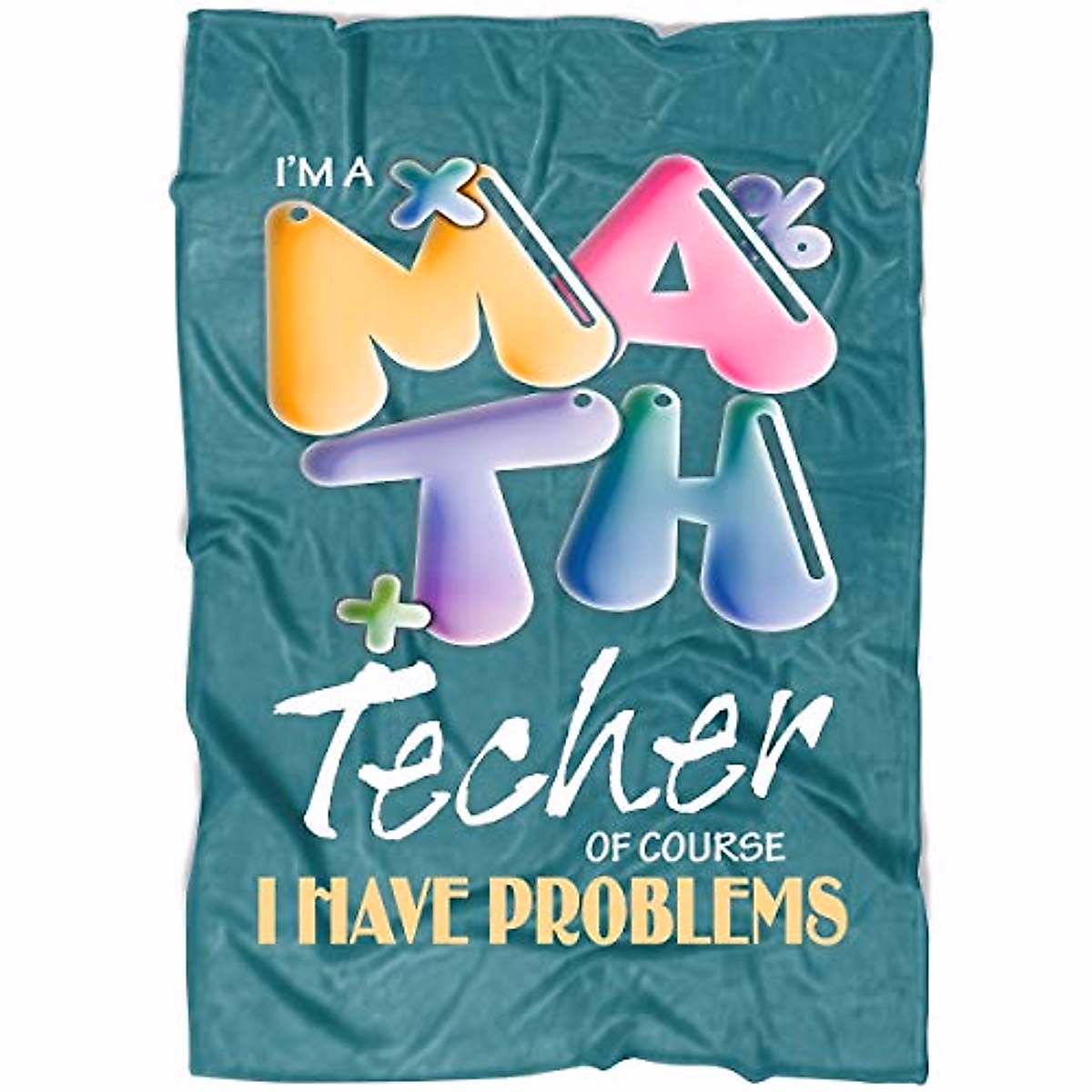 OAKSTORE I'm A Math Teacher Soft Fleece Throw Blanket, Gift for Teacher Blanket for Bed and Couch (Medium Fleece Blanket (60"x50") - Green Pistachio)