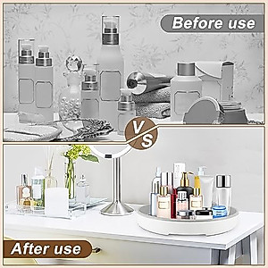 Ghopy Lazy Susan Turntable Organizer 360 Degree Rotating Spice Rack Reusable Spinning Cosmetic Makeup Tray Multipurpose Cabinet Spinning Containers for Kitchen Pantry Countertop Cabinet