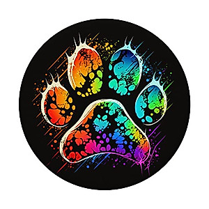 Dog Paw Print Cute Dogs Lover Colorful PopSockets Swappable PopGrip
