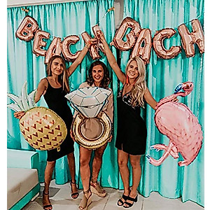 JeVenis Set of 5 Beach Bach Balloons Flamingo Bridal Shower Decor Beach Bachelorette Party Decorations Kit Bachelorette Party Balloons Beach Bachelorette Decor