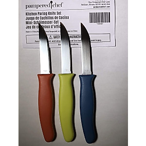 PAMPERED CHEF SET OF #3 KITCHEN PARING KNIFE SET. # 100035