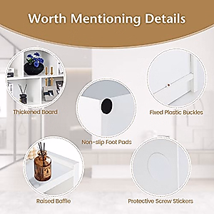 GOFLAME 8 Cube Storage Shelf Organizer, 3-Tier Wooden Open Bookshelf, Cabinet Table, Freestanding Book Storage Shelves with Compartments for Living Room (White)