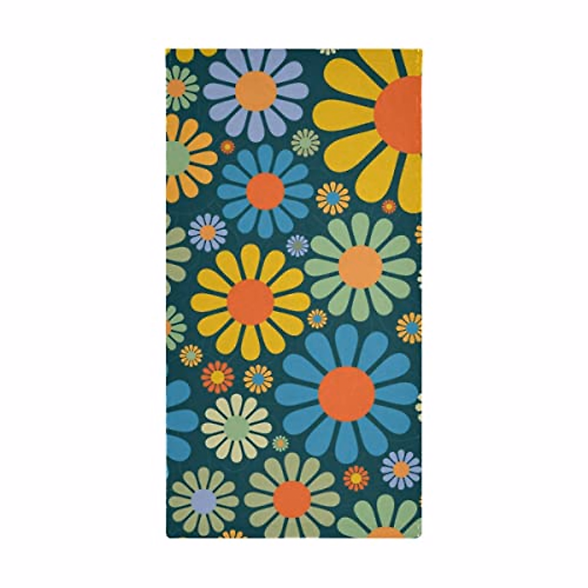 Hippie Flower Hand Towels Green Floral Towel Set of 2 Spring Summer Small Bath Towels Soft Guest Face Towel Bathroom Decorations Thin Kitchen Tea Dish Towels