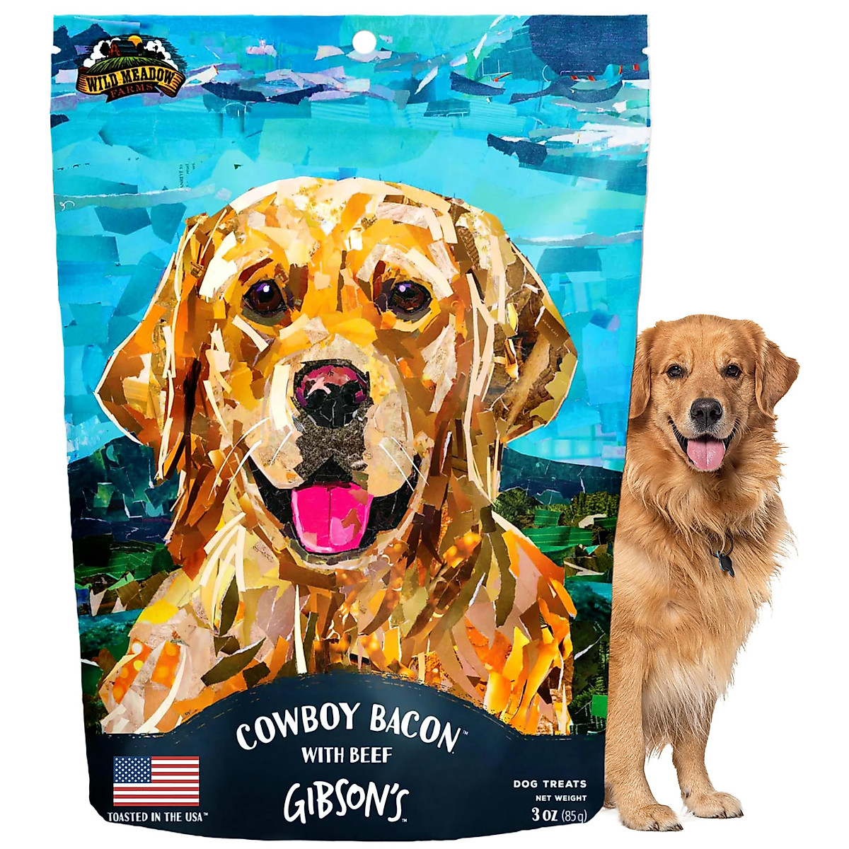 Wild Meadow Farms - Gibson's Cowboy Bacon with Beef, Soft Jerky Dog Treats, Crafted with Real Meat, Aromatic, and Grain-Free for Training and Rewarding Dogs of All Breeds and Ages - 3 Ounce Pouch
