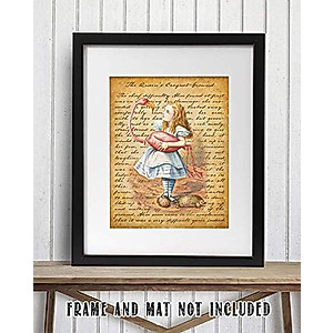 Alice in Wonderland Prints - 8x10 Unframed Wall Art Print Poster - Perfect Alice in Wonderland Gifts and Decorations (The Queen's Croquet)