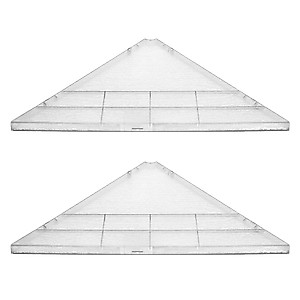 evron Corner Mounting Shelf,Easy to Install Wall Corner Shelf,Wood Immitation with Hole Pattern,Set of 2 (Clear)