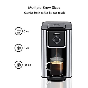 SIFENE Single Serve Coffee Machine, 3 in 1 Pod Coffee Maker For Single Serve Capsule pod, Ground Coffee Brewer, Leaf Tea Maker, 6 to 10 Ounce Cup, Removable 50 Oz Water Reservoir