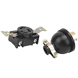 Generator 3-Hole Socket Plug Single‑Phase Copper Engine Accessories Black Gasoline Generator Accessories 3/5/6.5/8KW AC220V