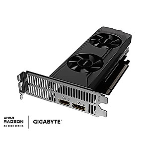 Gigabyte Radeon RX 6400 D6 Low Profile 4G Graphics Card, Low Profile Design, 4GB 64-bit GDDR6, GV-R64D6-4GL Video Card