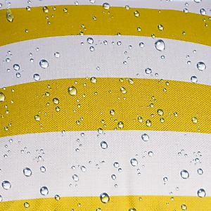 tiggell 2 Pack Waterproof Pillow Covers Outdoor Throw Pillowcases Decorative Garden Cushion Case for Home Garden Patio Couch Balcony Striped (Yellow & White, 18 * 18 inch)