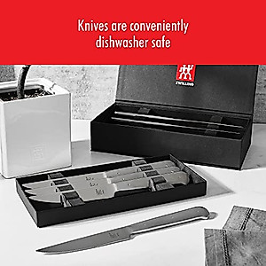 ZWILLING Porterhouse Razor-Sharp Steak Knife Set of 8 with Black Presentation Case, Gift Set, Silver