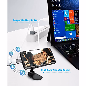 Basesailor USB to USB C Adapter with C Male to 3.0 Female Charger 4Pack,Thunderbolt 4 OTG Converter for MacBook,iPhone 16 16e 15 14 13 Plus Pro Max,Samsung Galaxy AI S25 S24 23 Ultra,iPad Air,AirPods