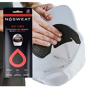 Golf Hat Sweat Liner – Prevents Stains & Odor by NoSweat- Patented Technology Made in The USA (25) Blk