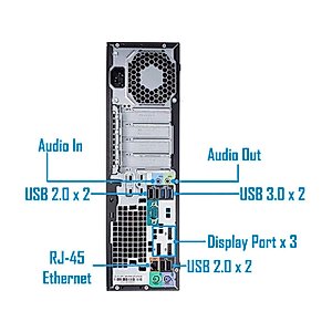 HP Desktop Computer with Windows 10, Workstation Compaq Small Form Factor Elite PC, Quad Core i5-4570 3.20 GHz, 8GB DDR3 RAM, 120GB SSD, DualBand WiFi, DVD-RW, USB 3.0, DisplayPort (Renewed)