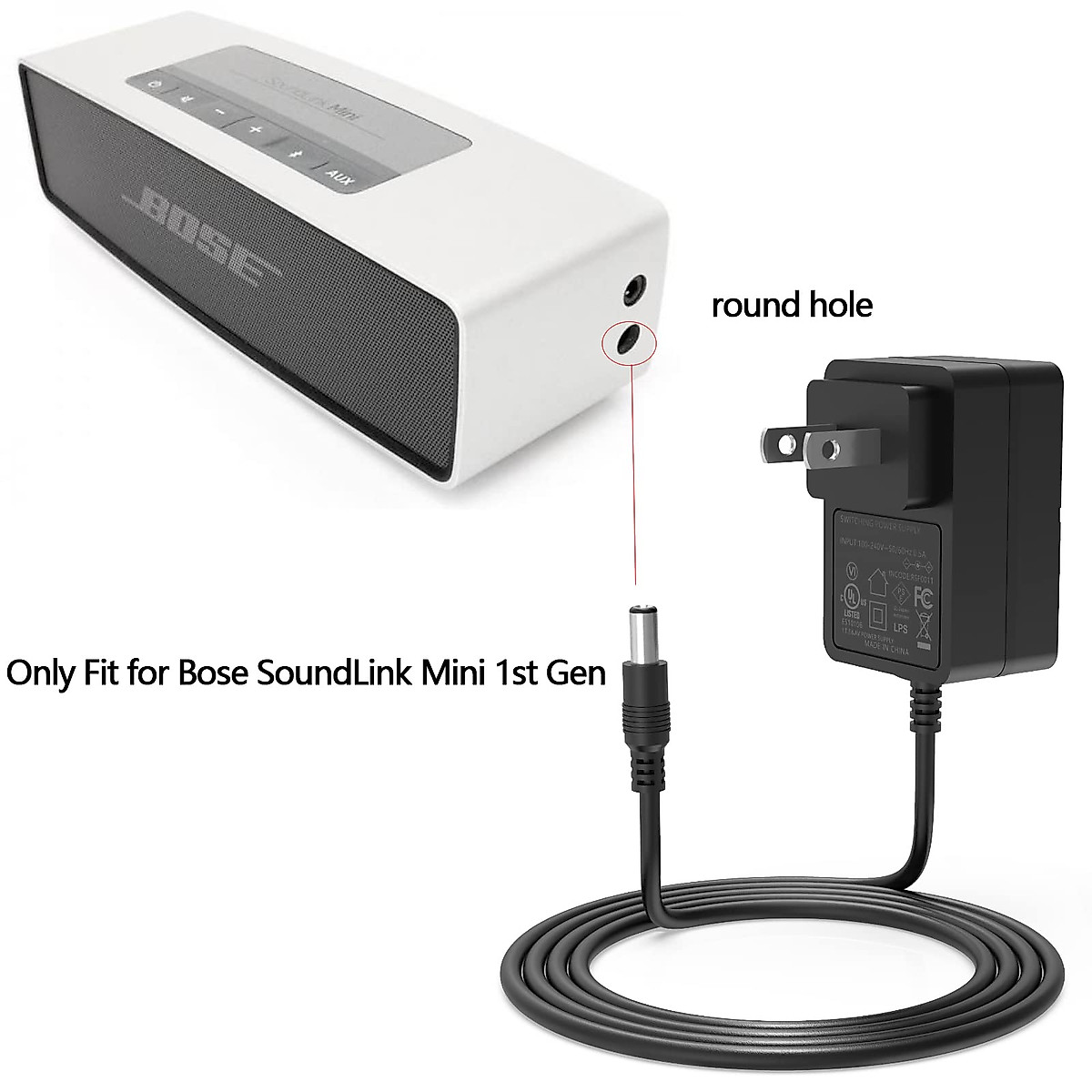 Charger Fit for Bose-SoundLink Mini(1st Gen only) Speaker 413295 359037-1300 371071-0011, SoundDock XT 626209-1300 PSA10F-120 Wireless AC Power Supply Adapter Cord