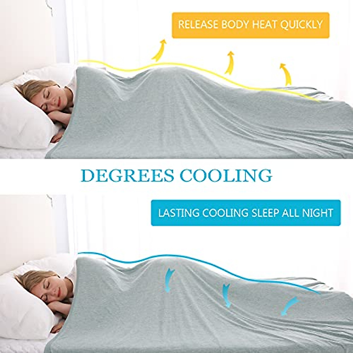 CHOSHOME Cooling Blanket for Hot Sleepers Lightweight Summer Cold Thin Blankets for Sleeping, Hot Flashes Night Sweats, Soft Blanket for Bed, Twin Size, Green