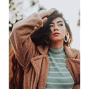 Pearl Hoop Earrings for Women Lightweight Faux Pearl Beaded Earrings Open Hoop Dangle Earrings Bridal Gifts (pure pearls hoop style)