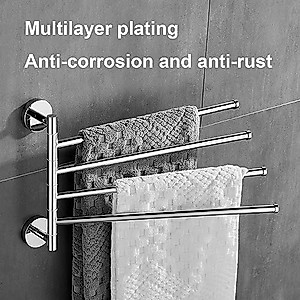 Towel Rod for Bathroom Wall, Copper Hand Towel Holder, Swivel Towel Bar, Space Saving Wall Mounted Towel Holder, for Kitchen Bedroom