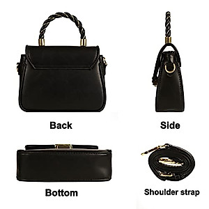 VODIU Small Shoulder Bags For Women Handbag Tote With Top-Handle Small Black Purse Crossbody Bag