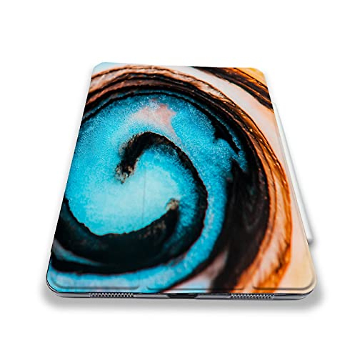 Cute Blue White Quicksand Marble Case Compatible with All Generations iPad Air Pro Mini 5 6 11 inch 12.9 10.9 10.2 9.7 7.9 Plastic Fabric Cover Slim Smart Stand SN873 (8.3" Mini 6th gen)