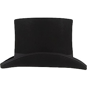 GEMVIE Men's Wool Felt Stage Magic Adults Costume Tall Top Hat 6.7" High Black XL 60-62cm