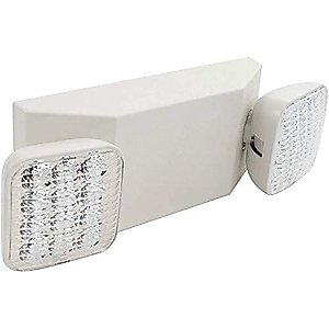 Litufine LED Emergency Lighting Fixtures with 2 LED Heads, Commercial Emergency Light with Battery Backup, UL 924 and CEC Qualified, 120-277 Voltage (1-Pack)