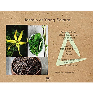 100 BON Solaire Delicate & Luminous Organic 100% Natural Floral Fragrance with Bergamot, Jasmine, Ylang-Ylang, Mint & Coconut for Women & Men, 0.5 Fl Oz