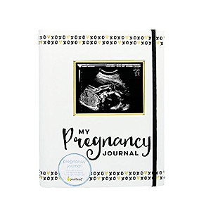 Pearhead My Pregnancy Journal - 74-Page Memory Book and Photo Album, Gender Neutral Planner for Expecting Moms, Includes Milestone Sections and Ultrasound Photo Insert