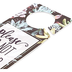 Juvale 3 Pack Do Not Disturb Door Hanger Sign, Welcome Please Knock, Double Sided (Succulents)