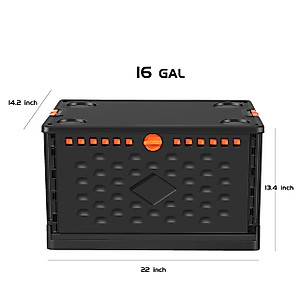 KUKTDUD Storage Bins With Lids 16 Gal-Collapsible Crate- Stackable Containers Box-Book，Trunk,Closet Organizer-Rolling Tools Box，Foldable Milk Crate,Grocery Baskets，For Room Organizing