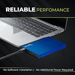 SUHSAI 500GB External Hard Drive USB 2.0, 2.5" Pocket Size Hardrive for Backup/Storage, Memory Expansion HDD, Slim Portable Hard Disk Compatible with MAC, PC, Laptop, Desktop, Chromebook (Blue)